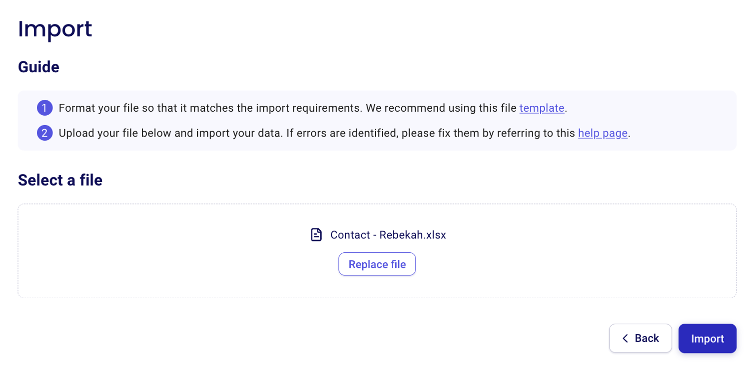 Payments Import Template